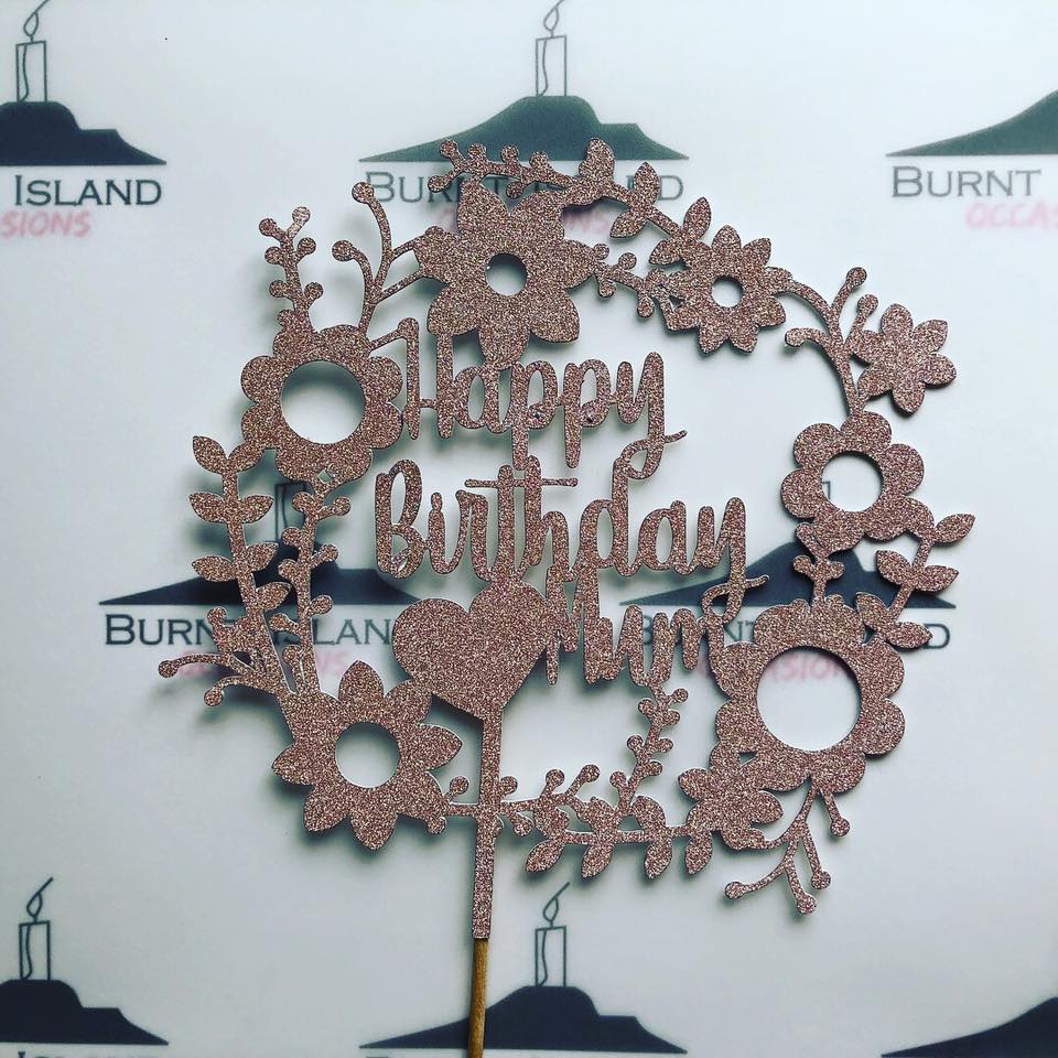 Flower Wreath Cake Topper – Burnt Island Occasions LTD