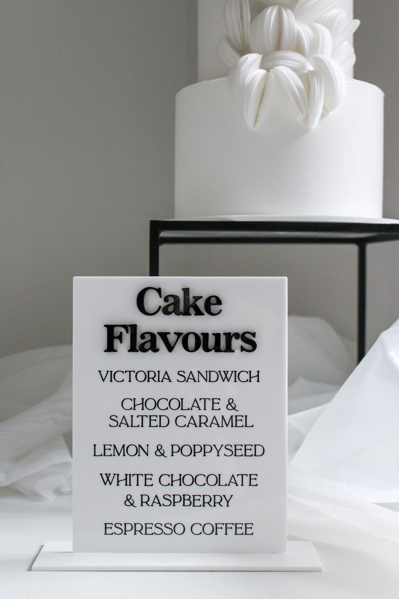 Cake Flavours Sign – Burnt Island Occasions LTD